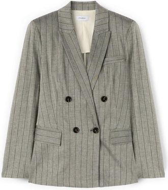 Motivi Femme, Vestes, Gris, Taille: 38 FR Blazer crois&eacute; &agrave; rayures