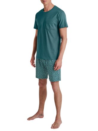CALIDA Relax Imprint Kurz-Pyjama Herren, aus 100% Baumwolle, pflegeleicht, elastisch und formstabil, in Single Jersey