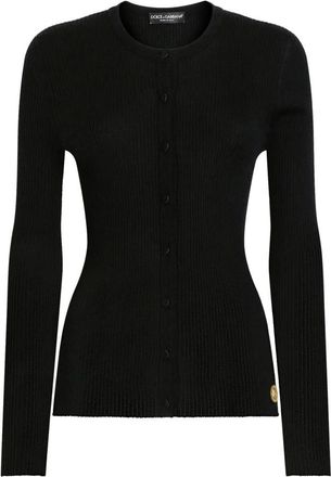 Dolce & Gabbana Femme, Pulls, Noir, Taille: 40 FR Cardigan c&ocirc;tel&eacute; &agrave; boutons