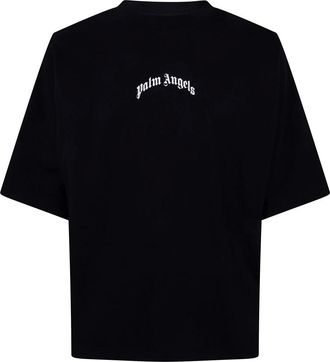 Palm Angels Homme, Tops, Noir, Taille: S T-Shirt Oversize Logo Classique