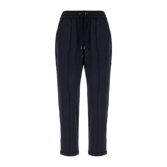 Brunello Cucinelli Femme, Pantalons, Bleu, Taille: 38 FR Pantalon de surv&ecirc;tement avec Monili