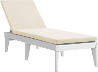 vidaXL Sonnenliege mit Auflage Wei&szlig; 186x60x29 cm PP vidaXL