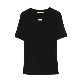 Entire studios Entire Studios - T-shirt &agrave; logo c&ocirc;tel&eacute; - Femme - Tops - Noir - Taille: 40 FR