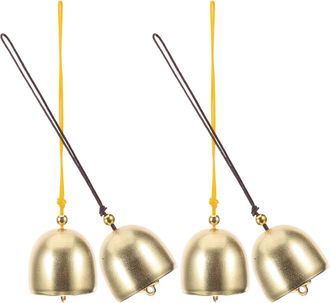 Cabilock 4 St&uuml;ck Vintage Metallglocken Retro Stil DIY Weihnachtsanh&auml;nger mit Klarem Klang Dekorative Gl&ouml;ckchen f&uuml;r Heim Partydekoration als Charms und Geschenk
