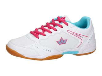 Lico Damen Speed Indoor Hallenturnschuhe, Weiss/Pink/Türkis, 44 EU