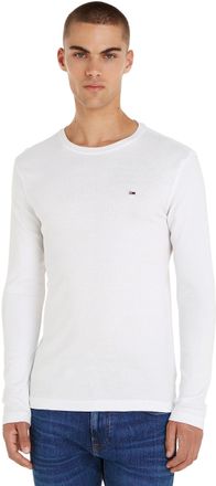 Tommy Jeans Herren Tjm Original Rib Longsleeve Tee Dm0dm04409 Langarm Strickoberteile, Weiß (Classic White), XXL EU
