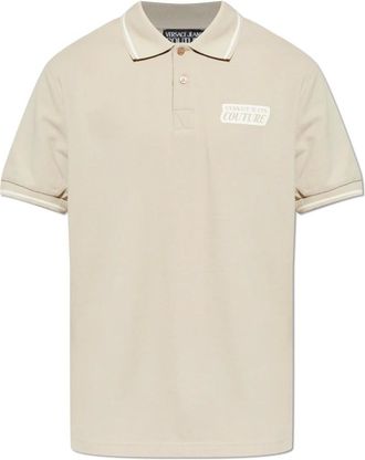 Versace Jeans Couture Homme, Tops, Beige, Taille: XL Polo avec logo imprim&eacute;