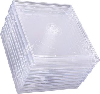 Hemobllo 9 St&uuml;ck Transparente Acryl Doppel CD H&uuml;llen mit Sicherem Verschluss Sto&szlig;feste DVD Aufbewahrung f&uuml;r Medien und Tv M&ouml;bel Schutzbox f&uuml;r Transport und Lan