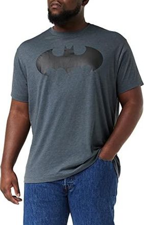 DC Comics T-Shirt Mono Batman de pour Homme en Cuir chin&eacute; fonc&eacute;, Gris chin&eacute; fonc&eacute;, L UK