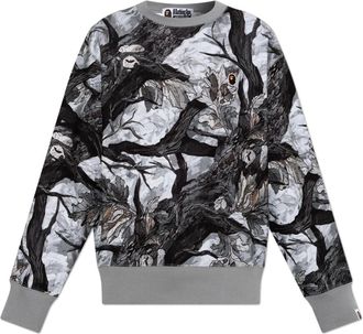 A Bathing Ape A Bathing Ape, Femme, Sweatshirts et sweats &agrave; capuche, Gris, Taille: 38 FR SweaT-shirt avec imprim&eacute;