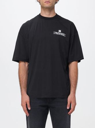 Amiri T-shirt en coton coupe d&eacute;contract&eacute;e &agrave; col rond avec logo contrastant et &eacute;paules tombantes