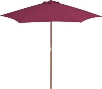 vidaXL Vidaxl - Parasol avec m&acirc;t en bois 270 cm Bordeaux