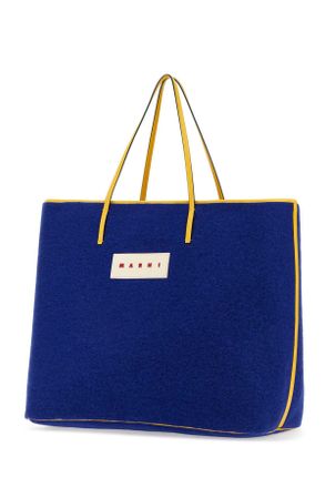 Marni Mens Blue Felt Medium Janus Shopping Bag Royal Borse A Mano