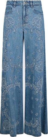 Liu Jo Femme, Jeans, Bleu, Taille: 38 FR Giaccia Camicia Deni Ricamo