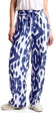 Street One Damen A377308 High Waist Hose, Deep Water Blue, 38W / 32L EU