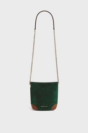 Gerard Darel Sac bandouli&egrave;re en cuir velours - LE MINI CHARLOTTE - C&egrave;dre