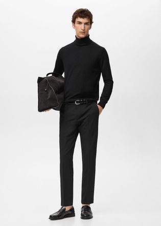 Mango Rollkragenpullover aus 100% Merino-Wolle schwarz - Herren - XXL - MANGO MAN