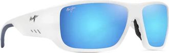 Maui Jim Polarisierte Sonnenbrille mit blauen verspiegelten Gl&auml;sern - - Accessories - unisex - Wei&szlig; - 63 MM