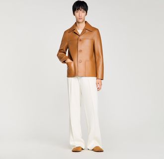 Sandro Lammlederblouson mit Kn&ouml;pfen