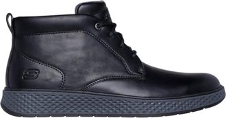 Skechers Burkett Stiefeletten f&uuml;r Herren, Leder, Flach (Schwarz)