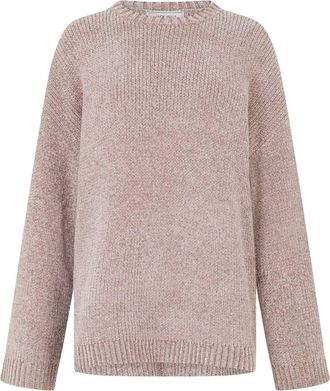 Jack Wills Pullover Top f&uuml;r Damen, Rundhalsausschnitt, Chenille (Braungrau)