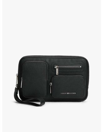 Tommy Hilfiger Modern Business - Pouch-Tasche in Schwarz mit mehreren Taschen