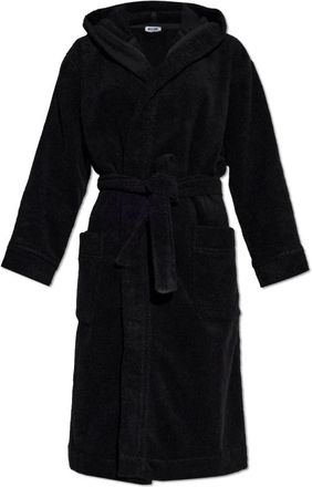Moschino Femme, V&ecirc;tements de nuit et de d&eacute;tente, Noir, Taille: 40 FR Peignoir de bain &agrave; capuche