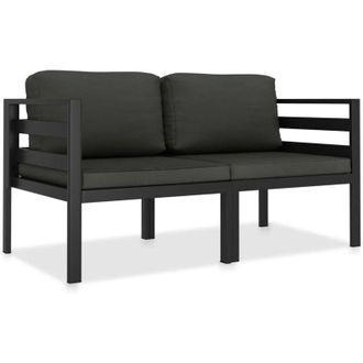 vidaXL Vidaxl - Ensemble de canap&eacute;s 2 pcs avec coussins Aluminium Anthracite