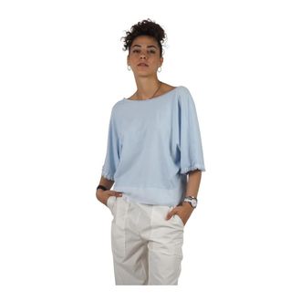 Alessia Santi Jersey Bluse - - Blouses & Shirts - Damen - Blau - M