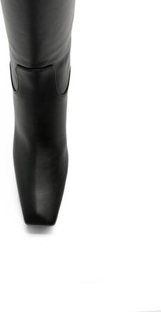 Sergio Rossi Square-Toe Leather Boot - Black