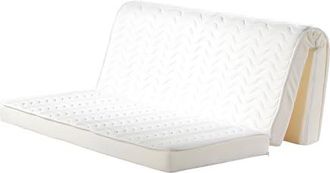 Vente-Unique Matelas 140 x 190 cm en Mousse BZ &eacute;paisseur 10cm - Feria de DREAMEA - Mousse 25kg/m&sup3; - Couchage Occasionnel - Pratique et Confort - Soutien Ferme