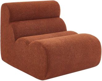 Sweeek Modularer Lounge-Sessel mit strukturiertem Boucl&eacute;-Bezug, Strukturiertes Boucl&eacute;, Terrakotta