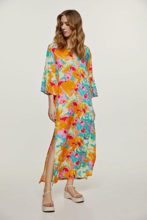 M&oacute;veis Conquista Abstraktes Kaftankleid mit Blumenmuster Viskose