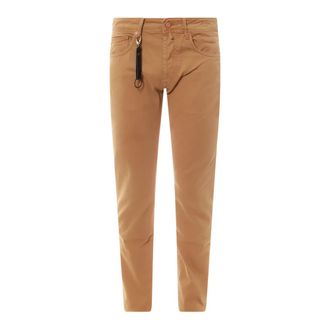 Incotex Braune Hose mit Leder-Schl&uuml;sselanh&auml;nger - - Trousers - Herren - Braun - W38