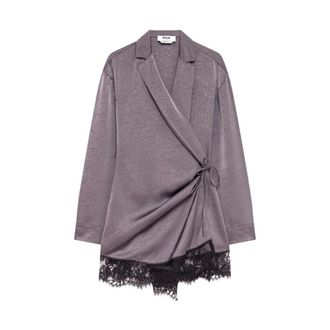 Msgm Msgm - Robe portefeuille - Femme - Robes - Gris - Taille: 38 FR