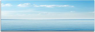 Paul Sinus Art Panoramabild auf Leinwand und Keilrahmen 120x40cm Meer Himmel Wolken Horizont