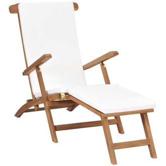 vidaXL Vidaxl - l&eacute;gant jardin en bois retlinable draio avec diff&eacute;rentes couleurs coussins couleur : cr&egrave;me