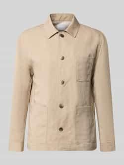 Roy Robson Regular Fit Hemdjacke aus Lyocell-Mix mit Leinen-Anteil