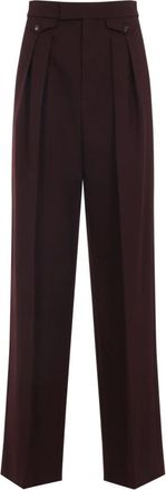 Chlo&eacute; Femme, Pantalons, Violet, Taille: 30 FR Pantalon ample taille haute fronc&eacute;