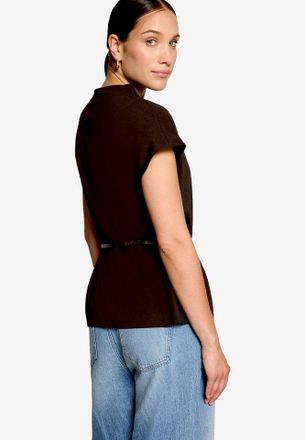 Zero Kurzarmshirt Sommershirt mit G&uuml;rtel