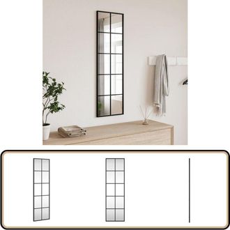 vidaXL Vidaxl - Wandspiegel Schwarz 30x100 cm Rechteckig Eisen - Wandspiegel - Spiegelfläche - Badezimmerspiegel - Wohnzimmerdeko - Schlafzimmerdekor