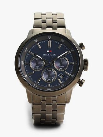 Tommy Hilfiger Montre chronographe &agrave; cadran bleu et maillons
