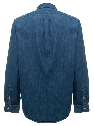 Polo Ralph Lauren Mens Shirt Slim Fit Denim Blue Cotton
