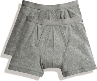 Fruit Of The Loom Herren Boxershort 2 er Pack 170207, Gr. 4 (S), Grau (L2 Light Grey Marl)