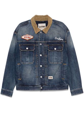 Evisu veste en jean à broderies - Bleu