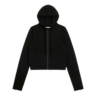 Entire studios Entire Studios, Femme, Sweatshirts et sweats &agrave; capuche, Noir, Taille: 42 FR Sweat &agrave; capuche court zipp&eacute; l&eacute;ger
