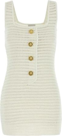 Le Kasha Femme, Tops, Blanc, Taille: 38/40 FR Siflag Crochet Mini Dress