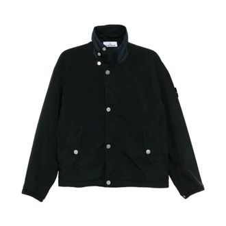 Stone Island Logo-Patch Jacke - - Jackets - Herren - Blau - XL