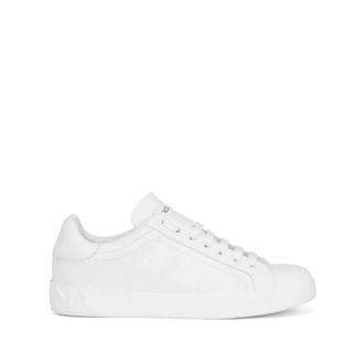 Dolce & Gabbana Homme, Chaussures, Blanc, Taille: 42 1/2 EU Calfskin Portofino Baskets
