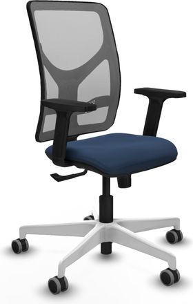 Piqueras y Crespo Schreibtischstuhl, marineblau, mit 2D-Armlehnen, h&ouml;henverstellbare Lendenwirbelst&uuml;tze, ausgestattet mit 3 Positionen und Schneideschaum, Grau/Marinebl